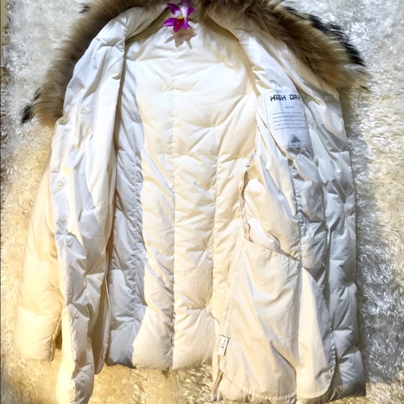 high day | Jackets & Coats | Goose Feather Puffer Coat With Real Fur ...